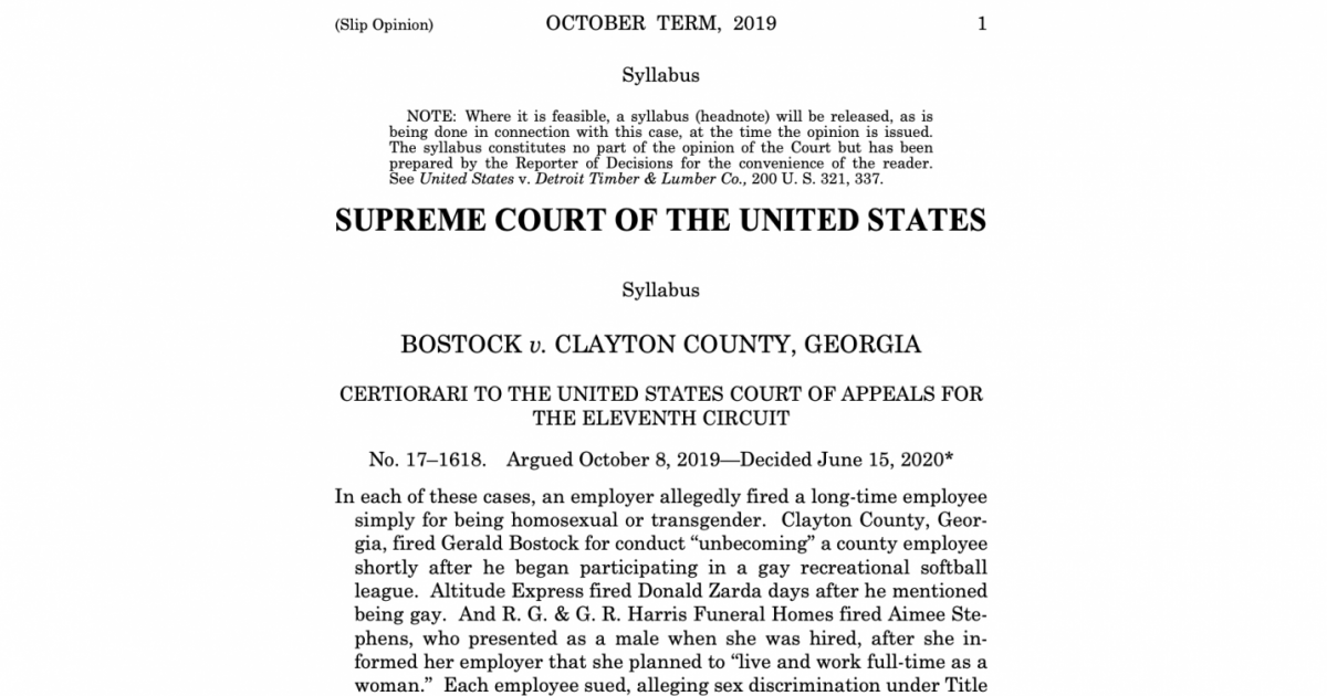 Victory At Last! Supreme Court Confirms Workplace Protections for LGBTQ ...