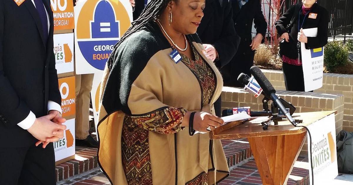 Lambda Legal Southern Regional Director Simone Bell Speaks at Rally Against Georgia ...